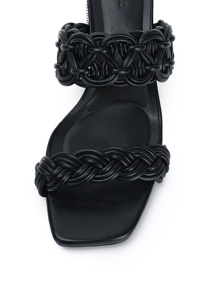 Mahia Braided Strap Heels (Black) – Milliot & Co